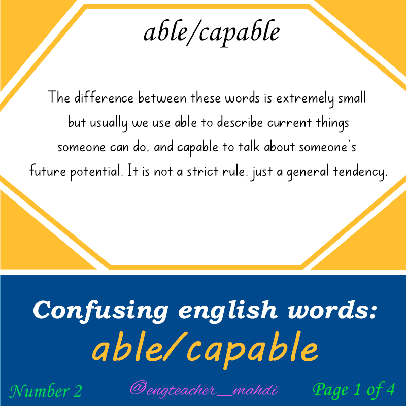 the difference between able and capable